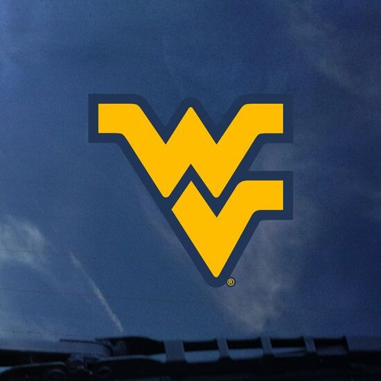 WVU Flying WV Logo Decal - Gold