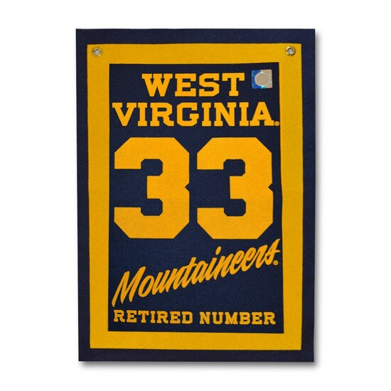 WVU Retired #33 Mini Rafter Banner