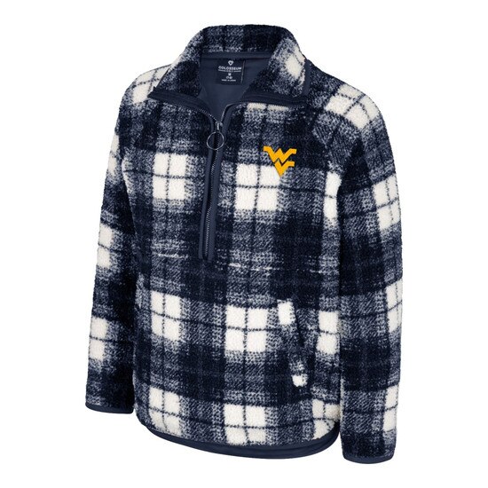 WVU Girls Plaid Chenille Sherpa Jacket