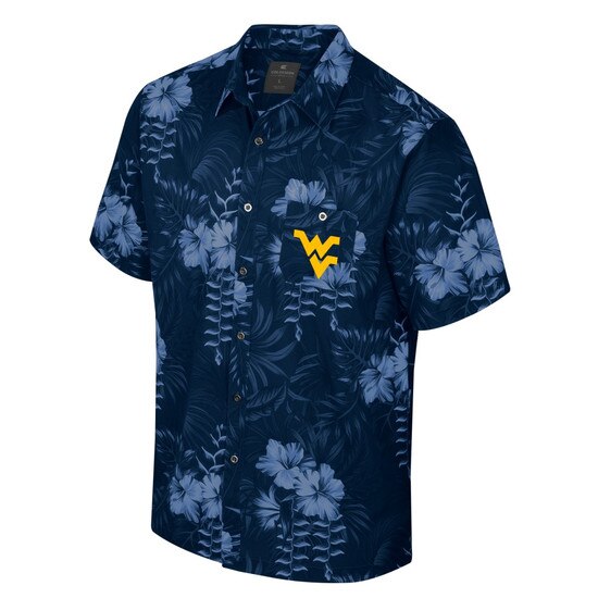 WVU Tropical Print Camp Shirt