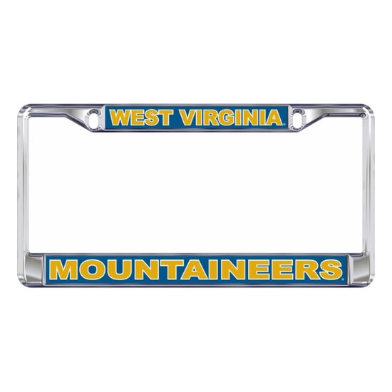 WVU Mountaineers Metal Domed License Plate Frame
