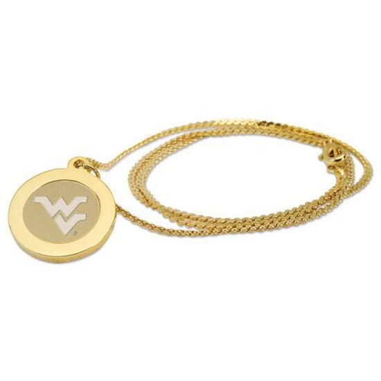Flying WV Logo WVU Necklace - Gold