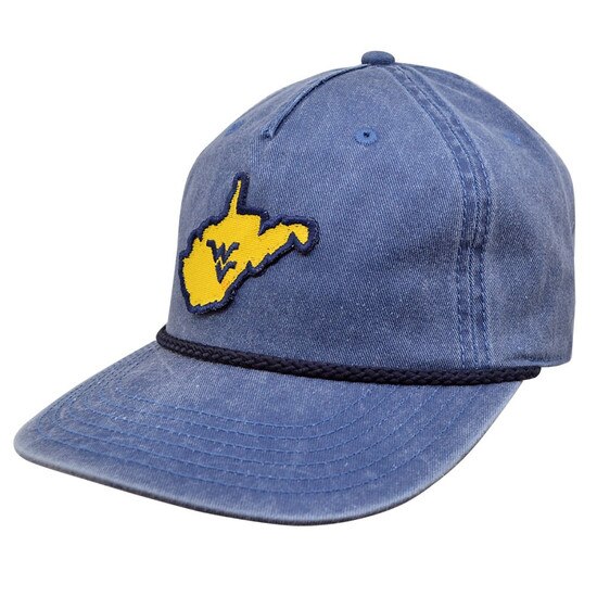 West Virginia Flying WV Logo Navy Unstructured Skully Snapback Hat