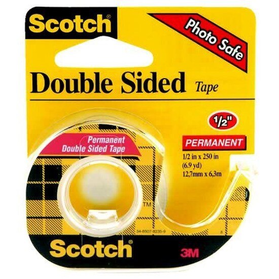 Scotch Double-Sided Permanent Tape; 1/2" x 250"