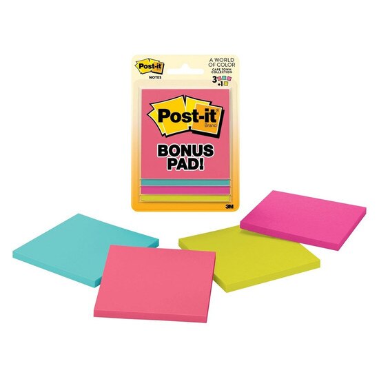 Lined Post-it Notes, Pack of 3 with Bonus Pad