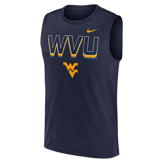 Nike WVU Logo Legend Navy Muscle Tank Top
