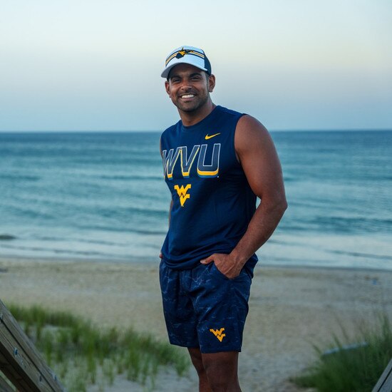 Nike WVU Logo Legend Navy Muscle Tank Top