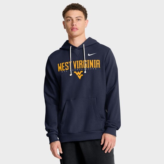 Nike West Virginia Sideline Navy Dri-FIT Pullover Hoodie
