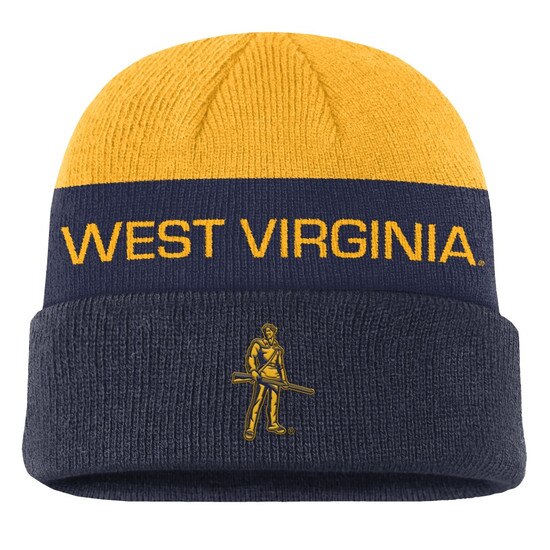 Nike WVU Mountaineer WV Logo Standard Cuff Beanie