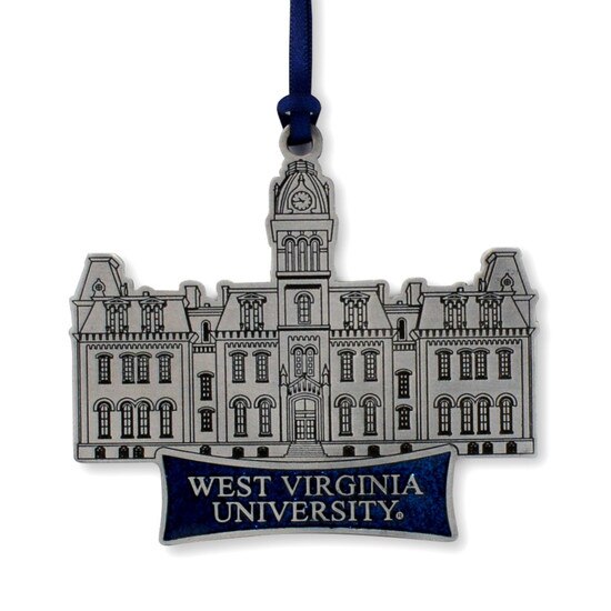 WVU Woodburn Hall Pewter Ornament