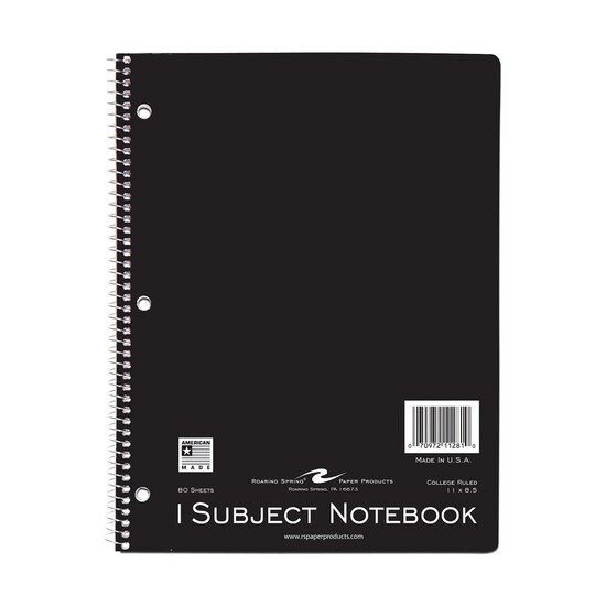 Wire Bound 1 Subject Notebook