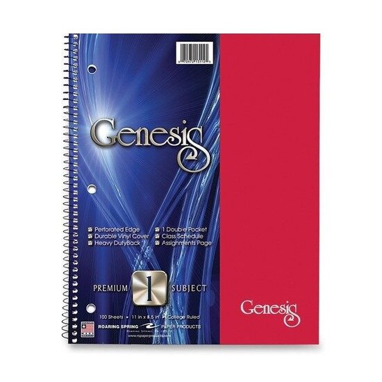 Genesis Wire Bound 1 Subject Notebook