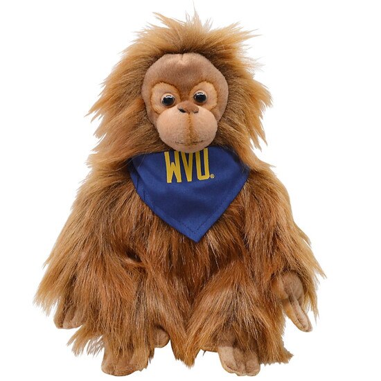 WVU Minion Plush Baby Orangutan with Navy Bandana