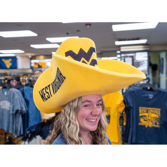 West Virginia Logo Yellow Foam XL Cowboy Hat