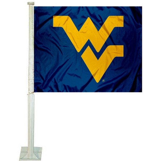 WVU Flying WV Car Flag - Navy
