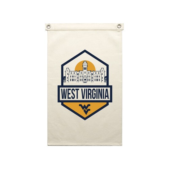 WVU Woodburn Hall Nostalgic Canvas Flag